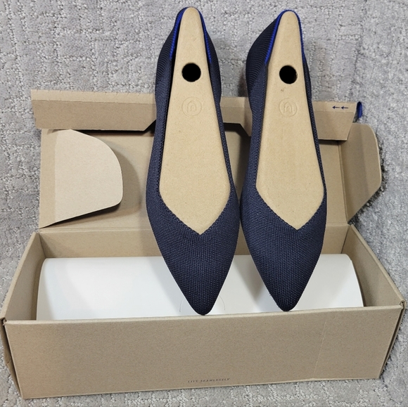 Shoes | Rothys The Point Womens Size Us 7 Maritime Navy Flat Ballet ...